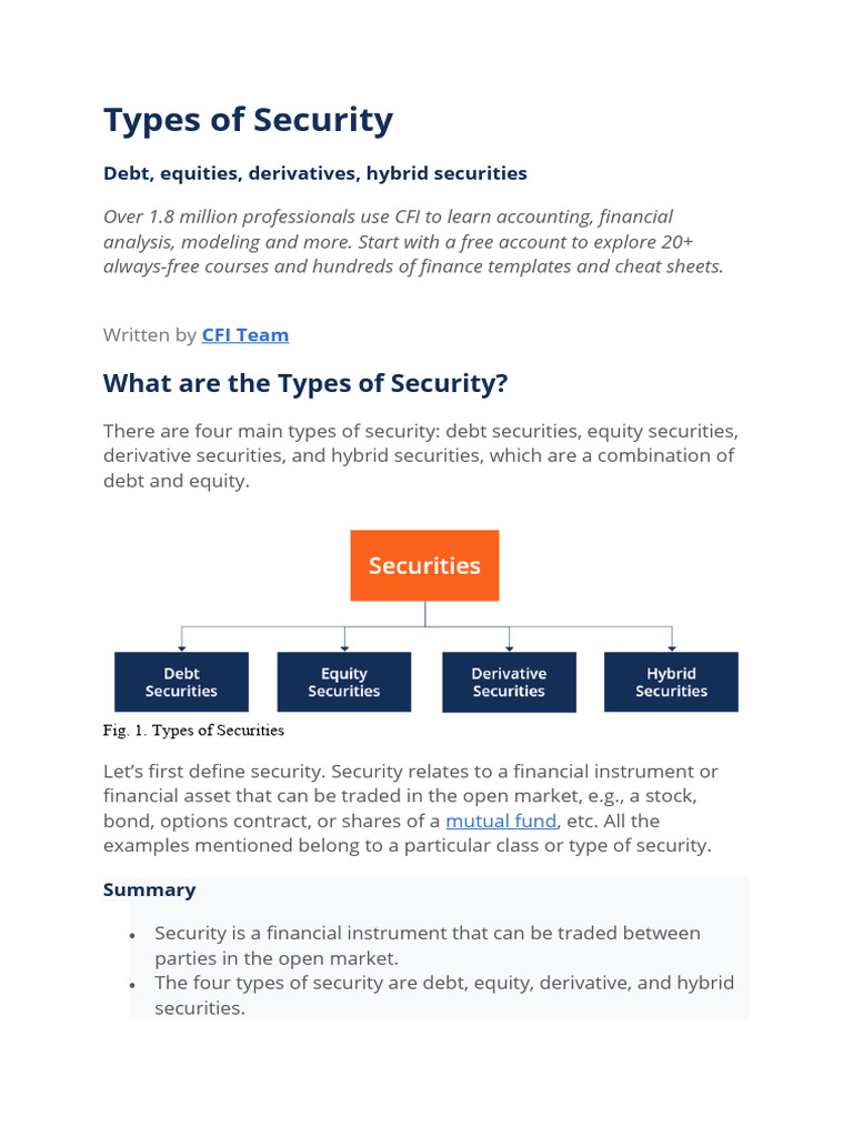 securities market types | PDF