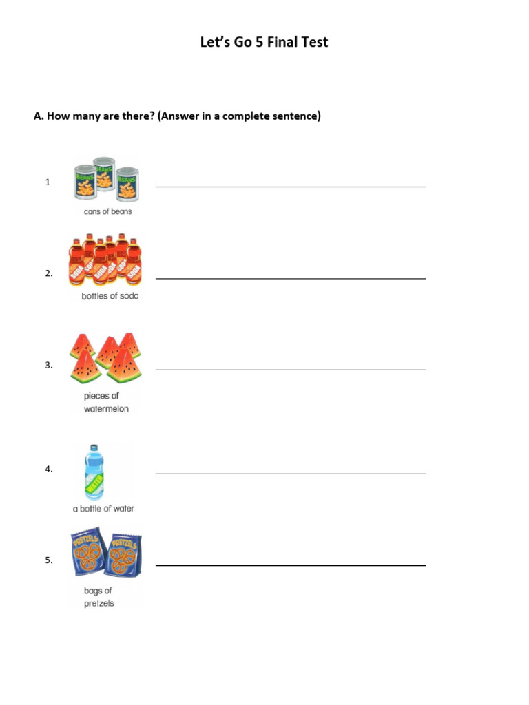 Let's Go 5 Final Test | PDF