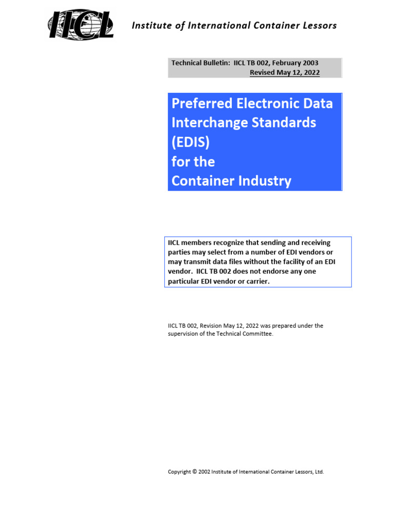 TB002 - EDIS - Rev 12 May 2022 | PDF | Electronic Data Interchange | Lease
