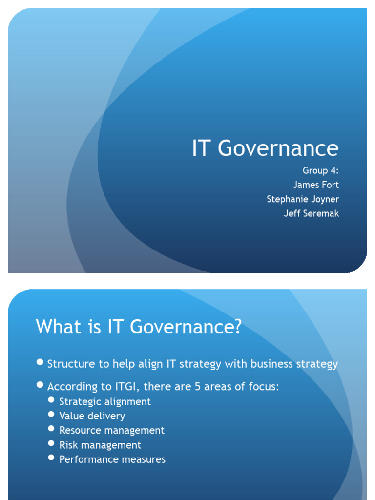 IT Governance | PDF | Governance | Strategic Management