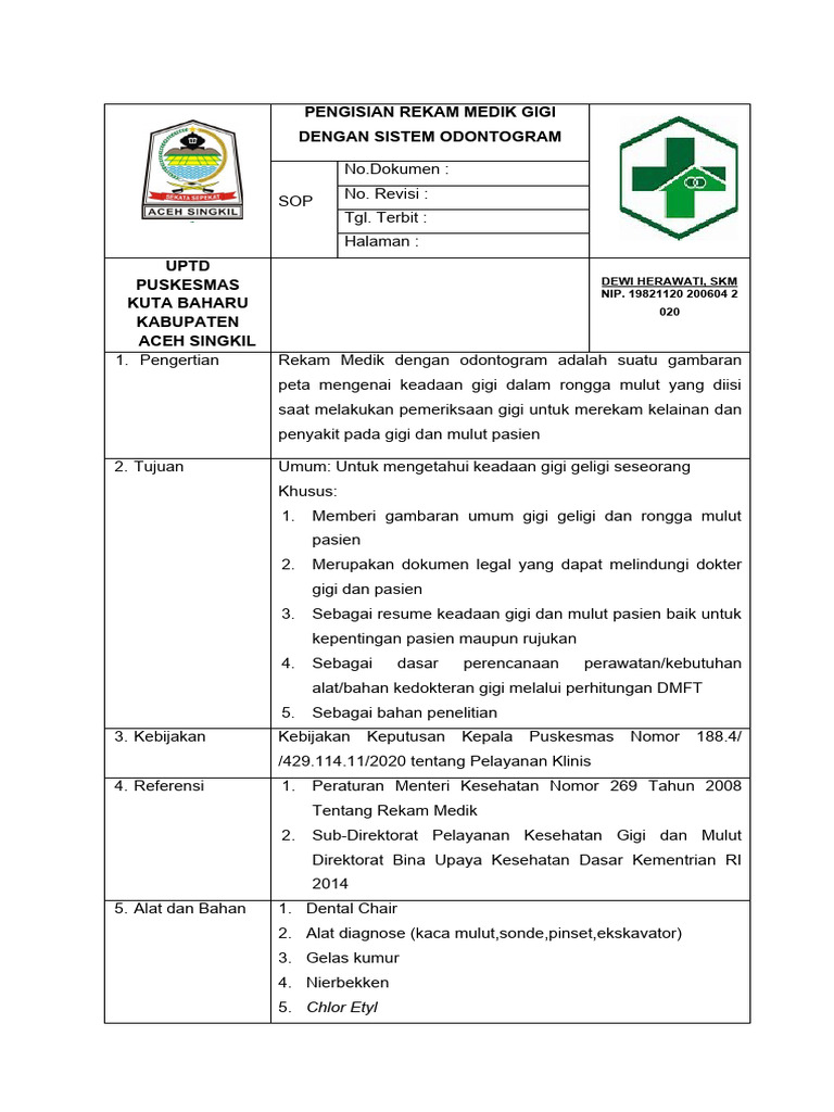 SOP Odontogram | PDF
