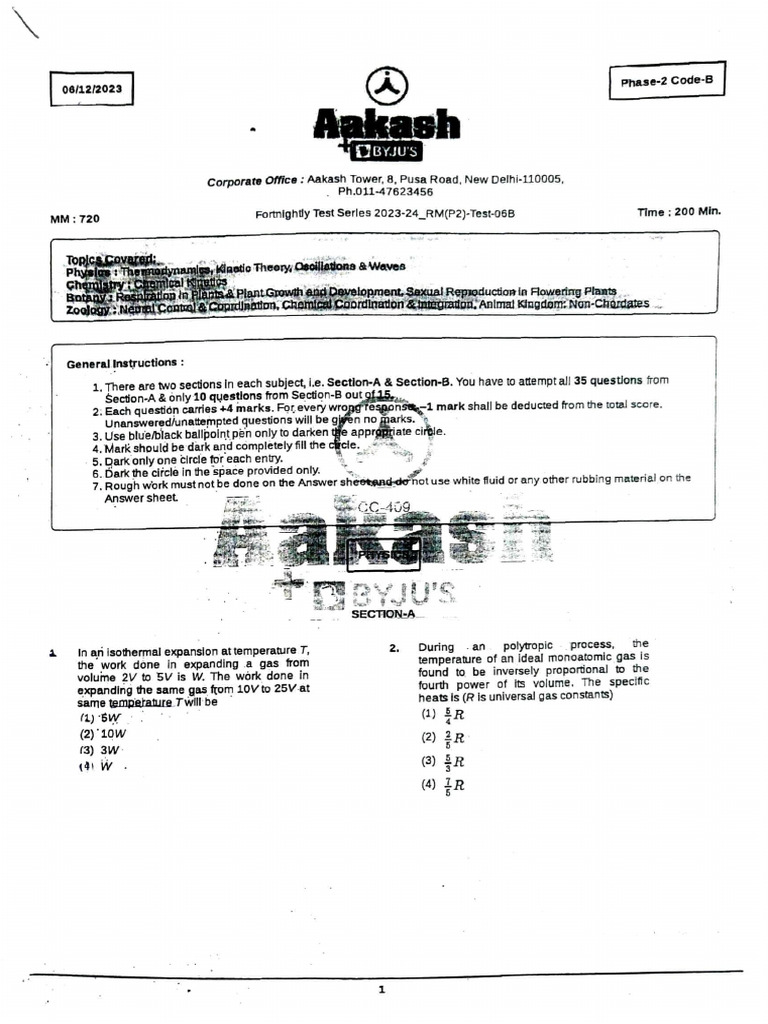 FT 6 RM Phase 2 Code B | PDF
