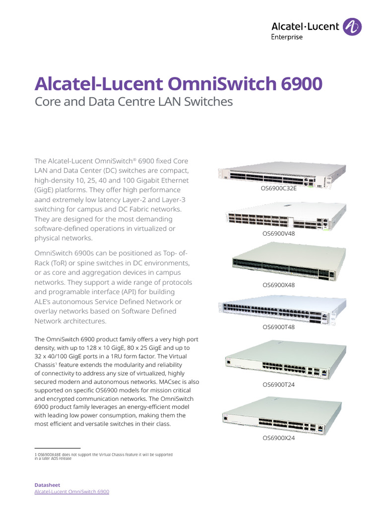 Omniswitch 6900 Datasheet en | PDF | Computers