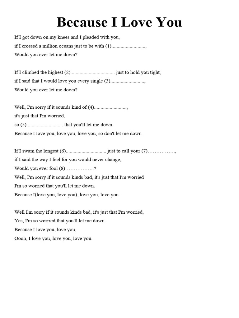 Song For Listening - Because I Love You-One Thing | PDF | Games ...