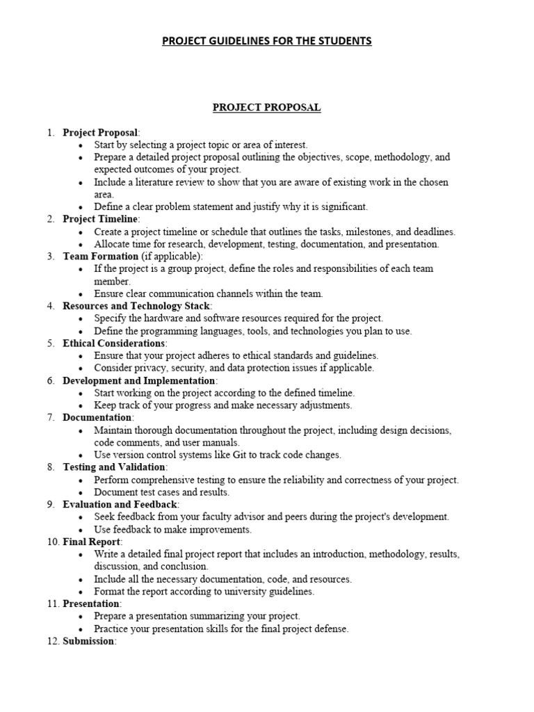 Project Guideline Format | PDF