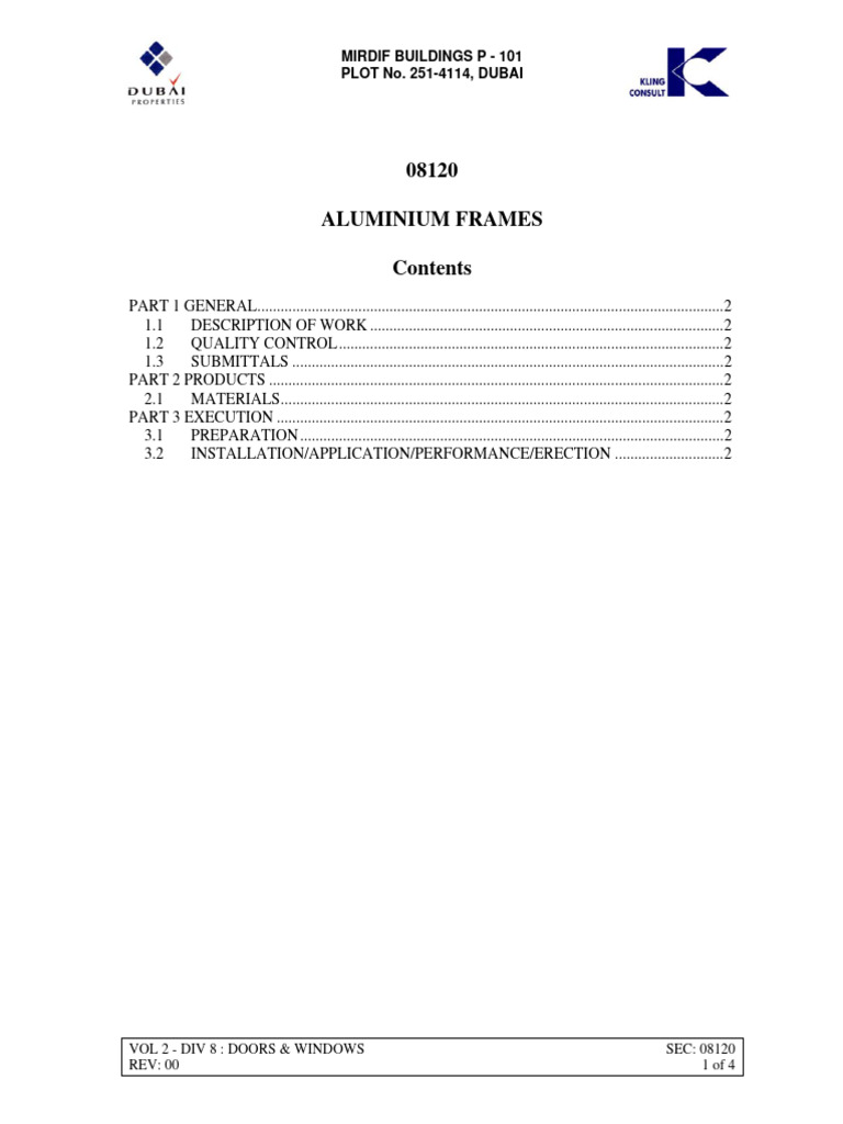 Aluminium Frames | PDF | Stainless Steel | Door