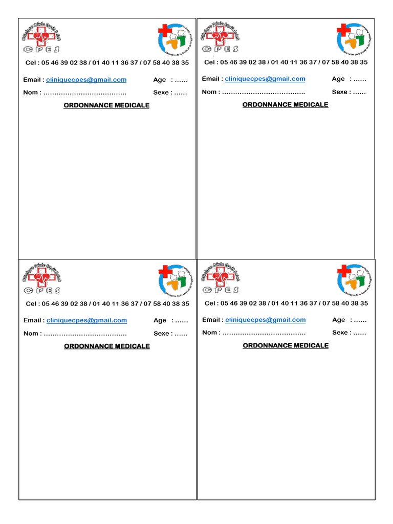 Fiche Ordonnance | PDF