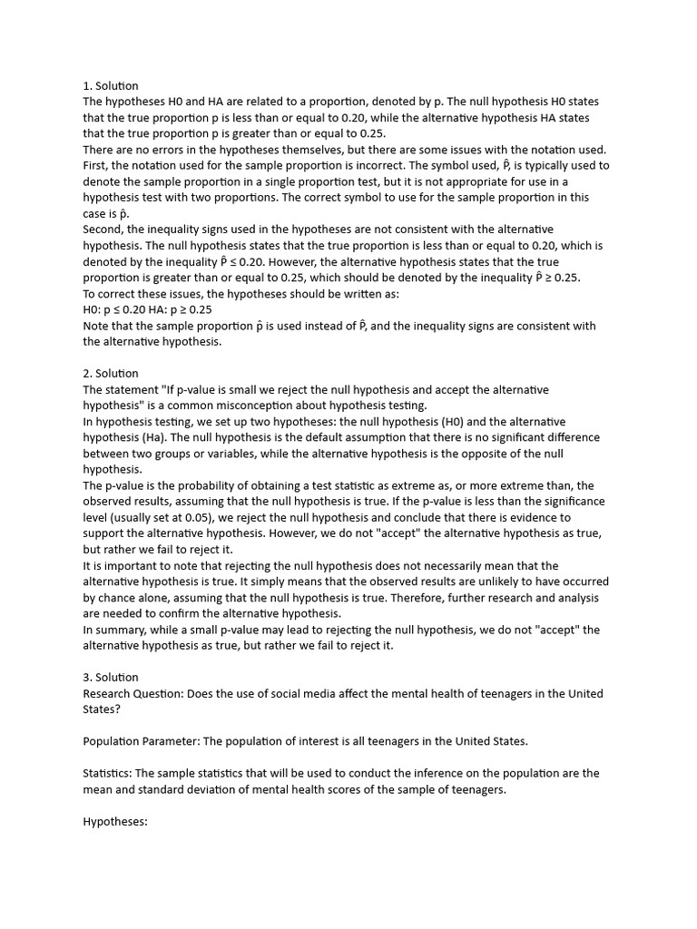 MATH 1281 Discussion Assignment Unit 2 | PDF | P Value | Statistical Significance