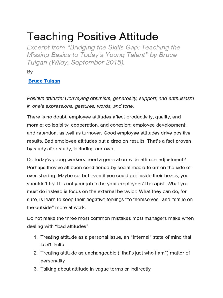 Positive Attitude | PDF