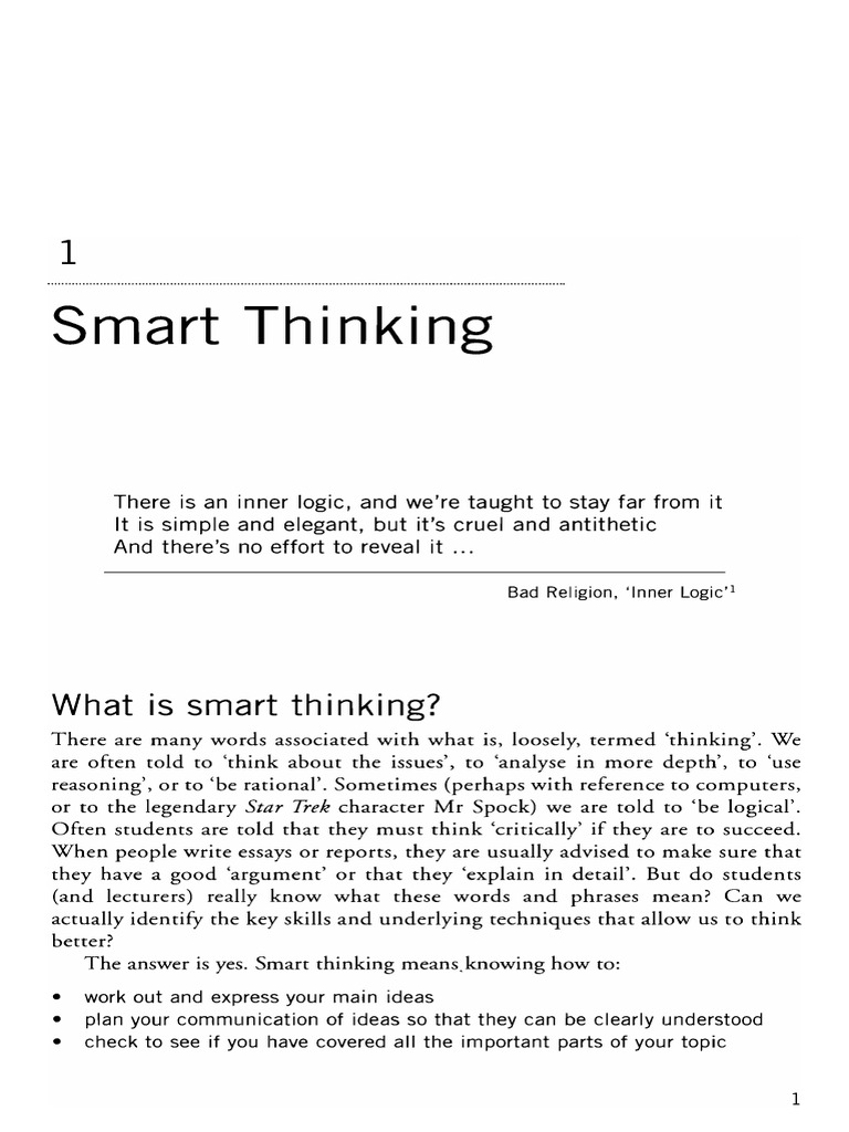 Smart Thinking: Skills for Success | PDF