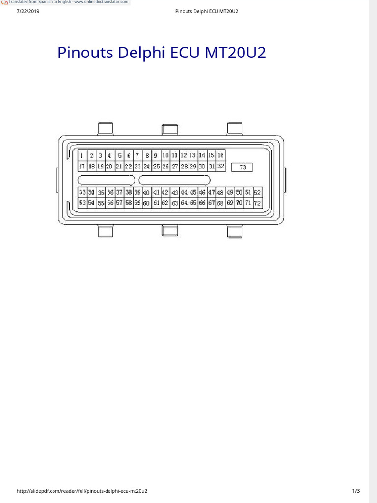 Pinouts Delphi Ecu Mt20u2.es - en | PDF