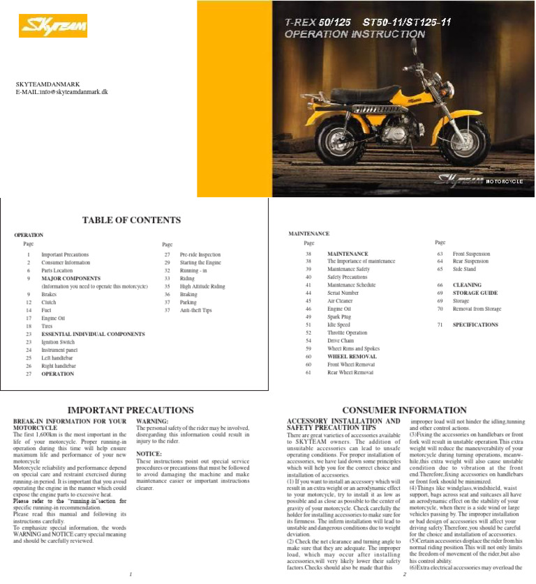 T-Rex ST50-11&ST125-11 | Download Free PDF | Tire | Brake
