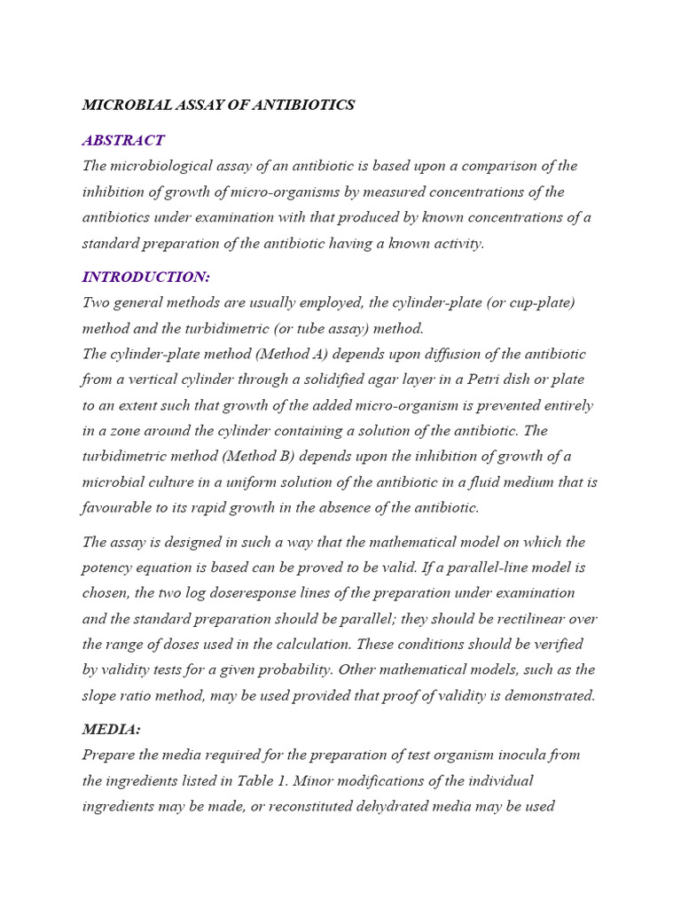 Microbial Assay Of Antibiotics Download Free Pdf Ph Assay