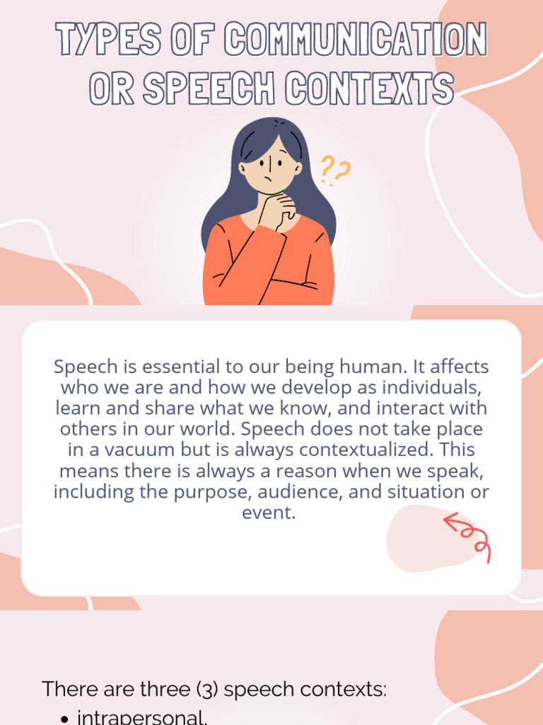 Types of Communication or Speech Contexts | PDF