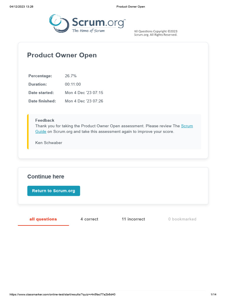 Product Owner Open PSPO1 | PDF | Scrum (Software Development) | Systems Science