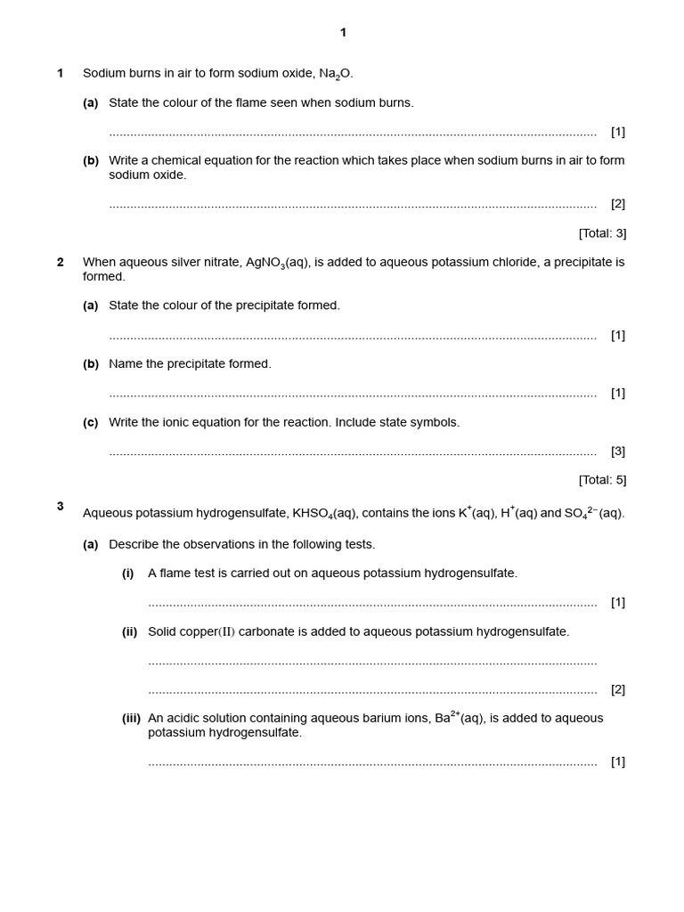 Sodium and Ionic Reactions in Chemistry | PDF | Hydroxide ...
