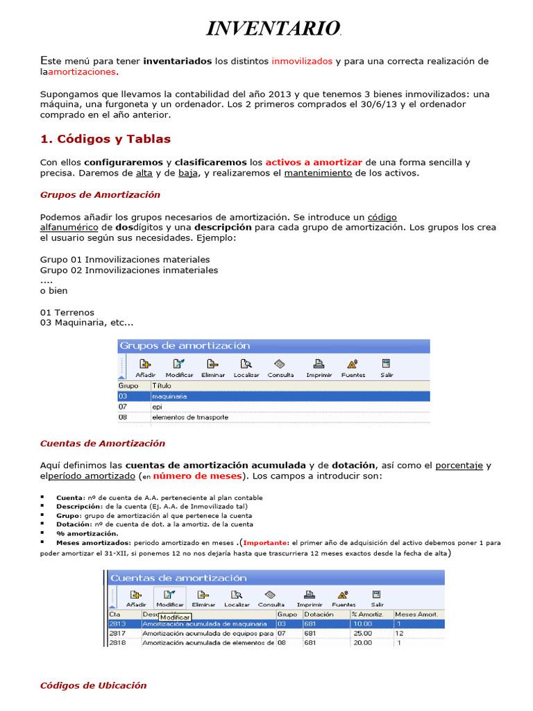 Amortiza Contaplus | PDF | Contabilidad | Informática