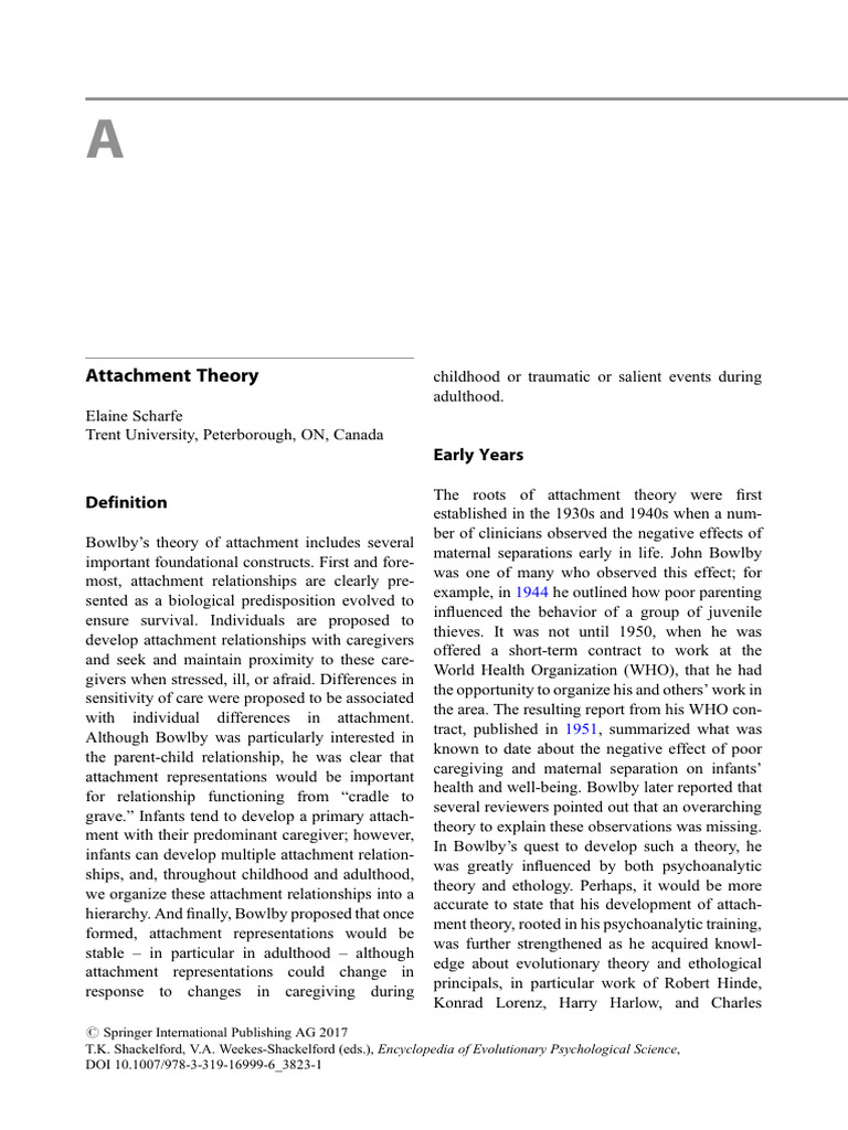 Attachment Theory | PDF | Attachment Theory | Human Development Attachment Theory | PDF | Attachment Theory | Human Development