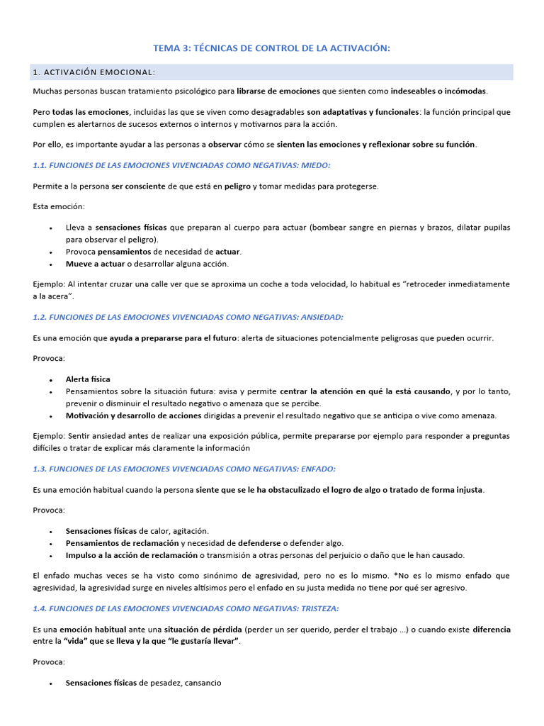TEMA 3 | PDF | Las emociones | Ansiedad