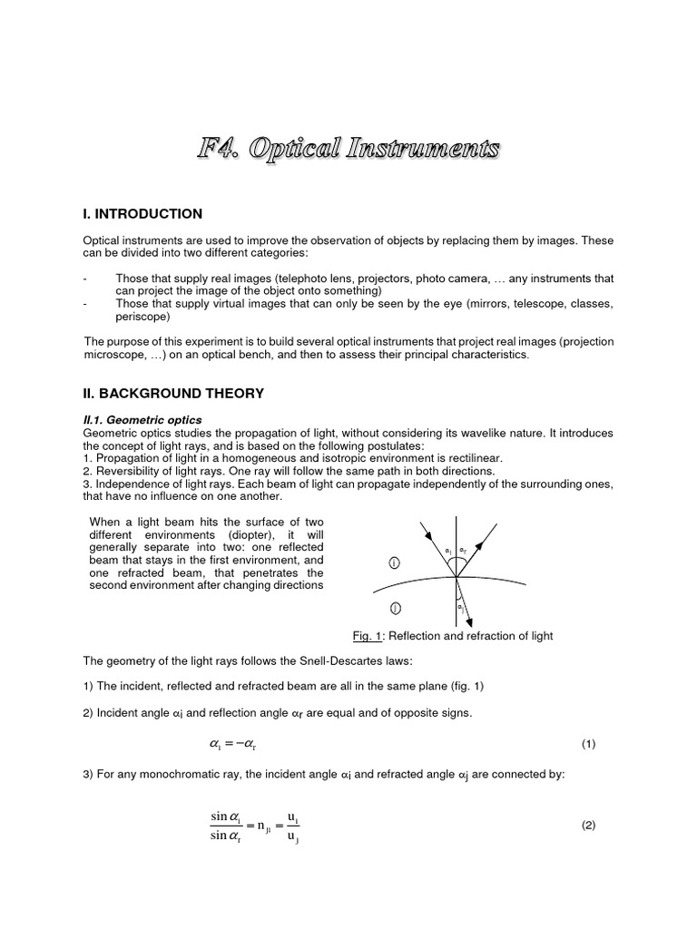 F4 Optical Instruments | PDF | Optics | Glass Engineering And Science