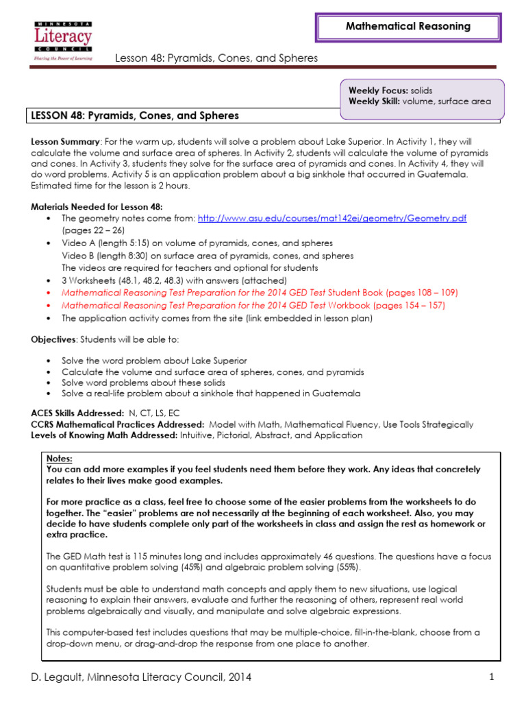 Area and Volume | PDF | Area | Mathematics