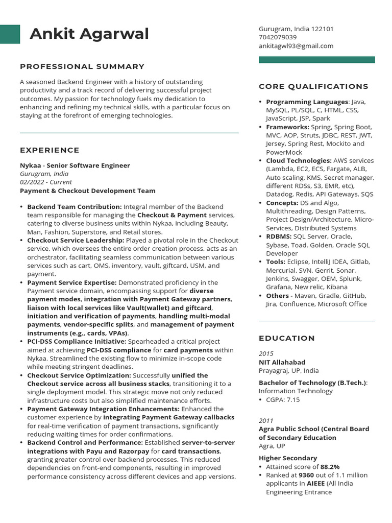 Ankit Agarwal CV | PDF