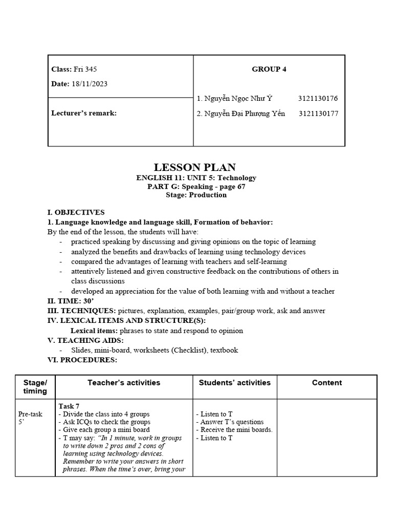 Lesson Plan Adaptation - PPDHTA3 SGU | PDF