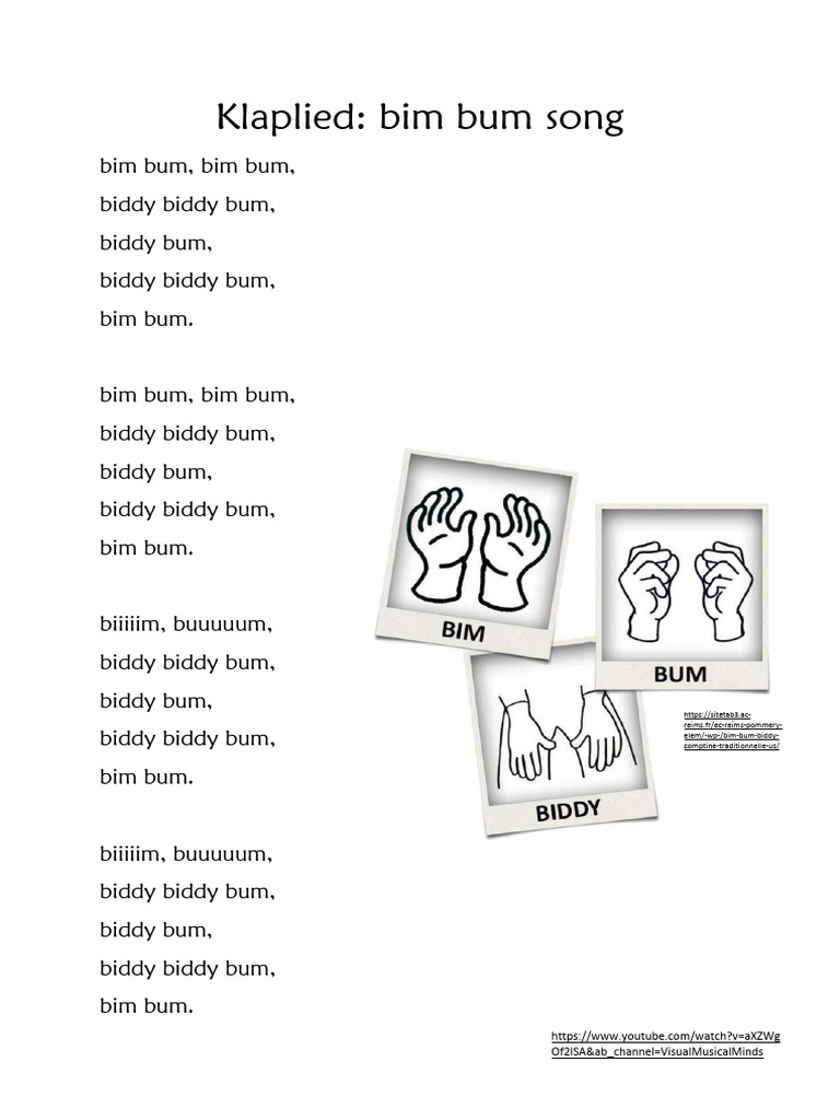 Klaplied Bim Bum Song | PDF