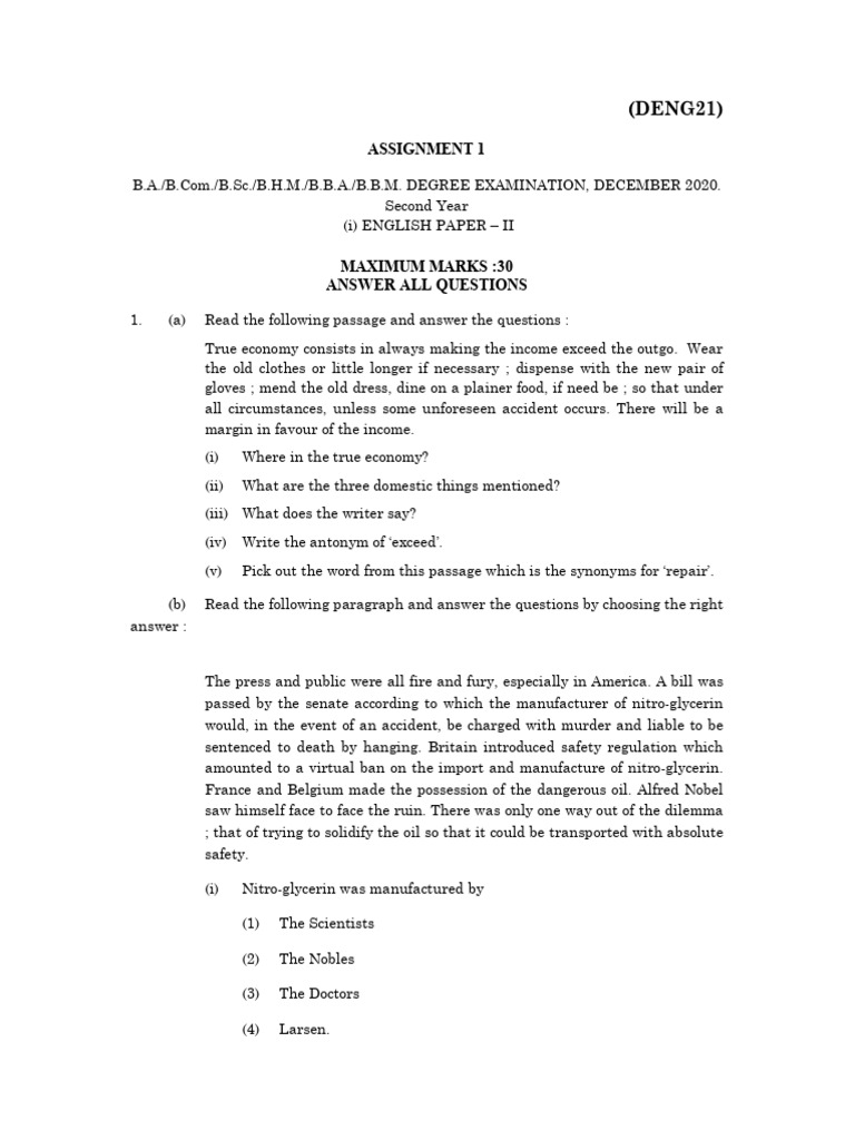 (DENG21) : Assignment 1 | PDF