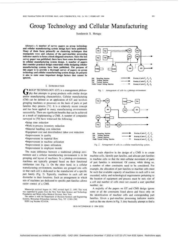 Group Technology and Cellular Manufacturing | PDF