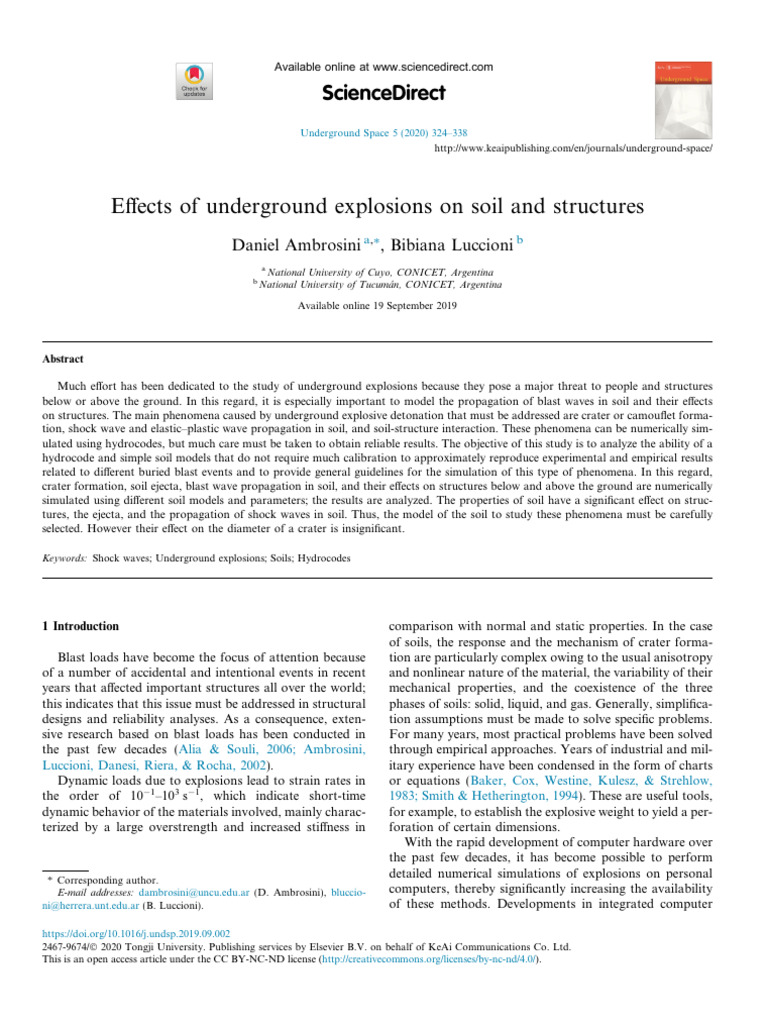 Effect of UG Explosion On Soil and Structures | Download Free PDF ...