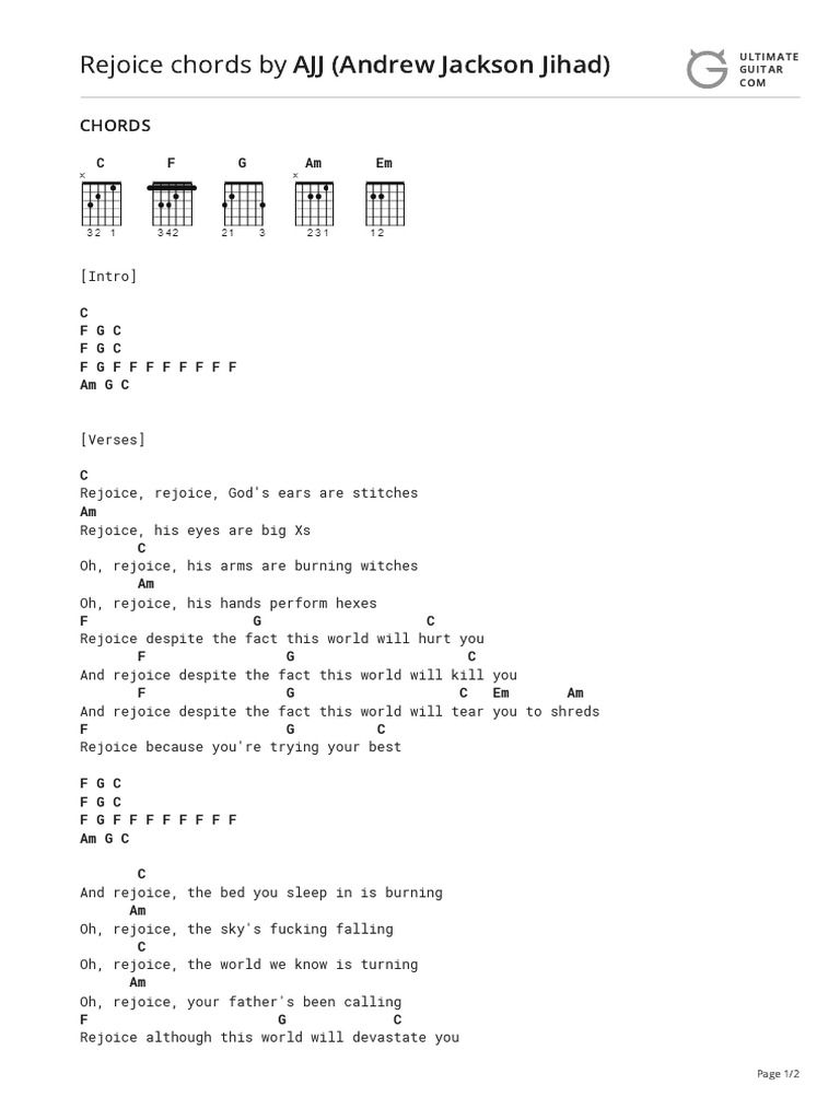 Rejoice Chords by AJJ | PDF