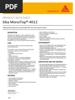 Sikatop - 122 Plus | PDF | Concrete | Mortar (Masonry)