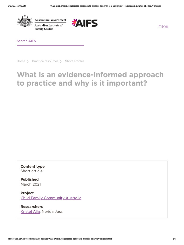 What Is An Evidence-Informed Approach To Practice and Why Is It ...