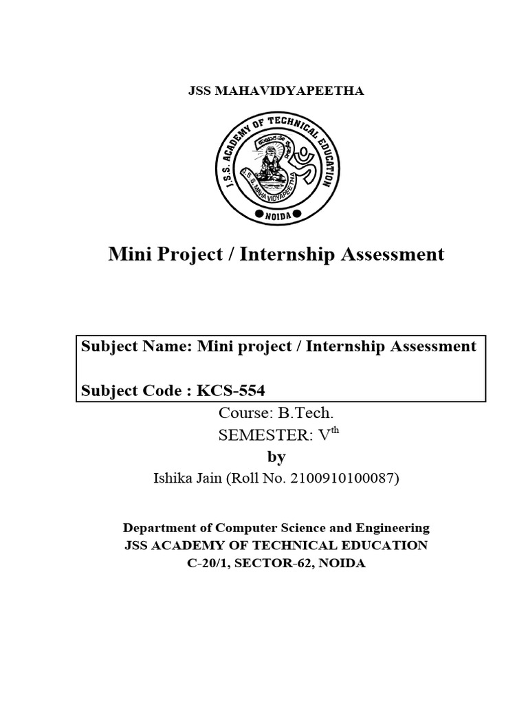 Mini Project Ishika Jain | PDF | Html Element | World Wide Web