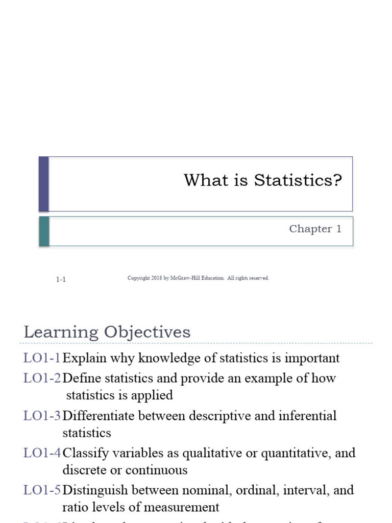 Chapter 1. What Is Statistics | PDF | Level Of Measurement | Statistics