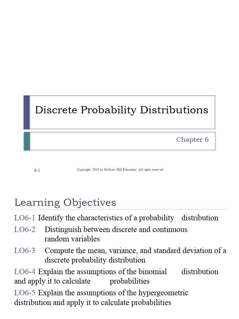 Chapter 6. Discrete Probability Distributions | Download Free PDF | Probability Distribution ...