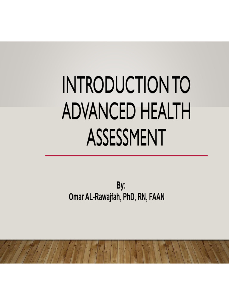 Introdcution-Advanced Health Assessment | PDF