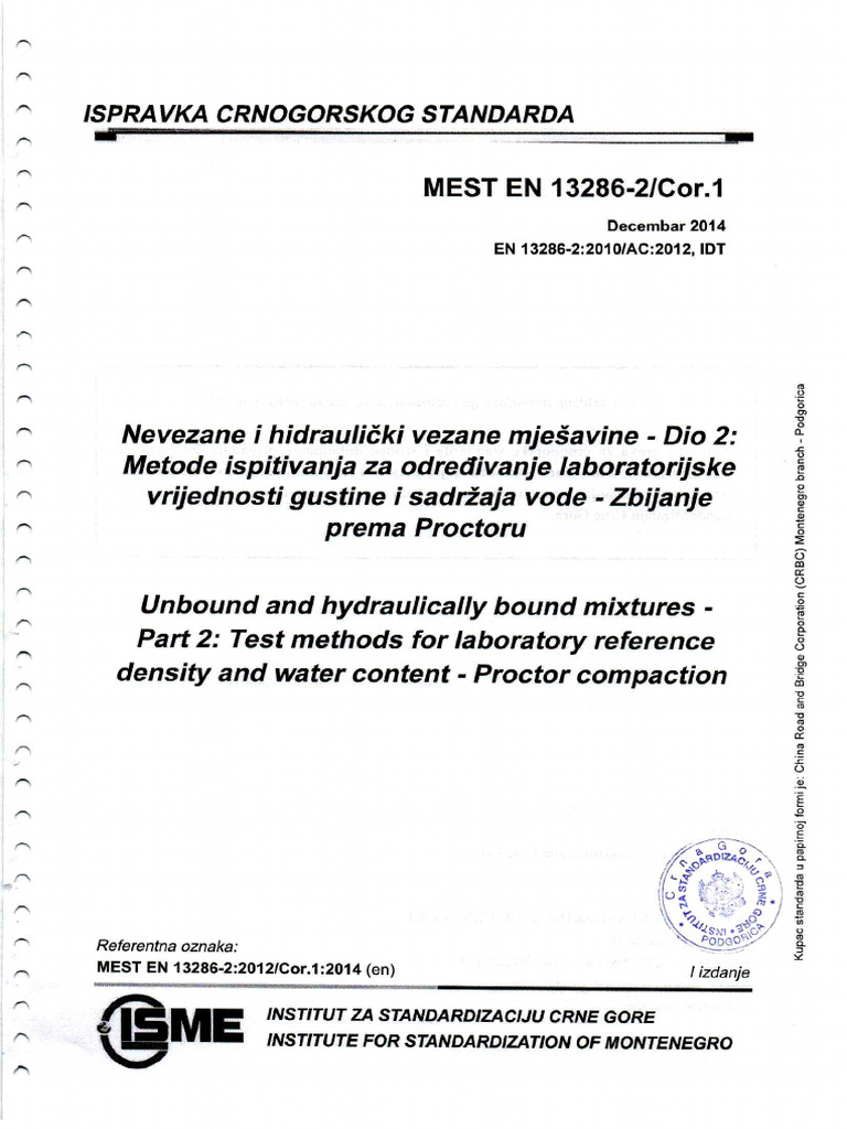 MEST EN 13286-2-2012-Cor.1-2014 | PDF