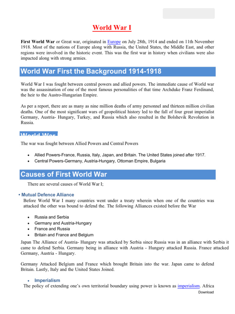 World War First | PDF