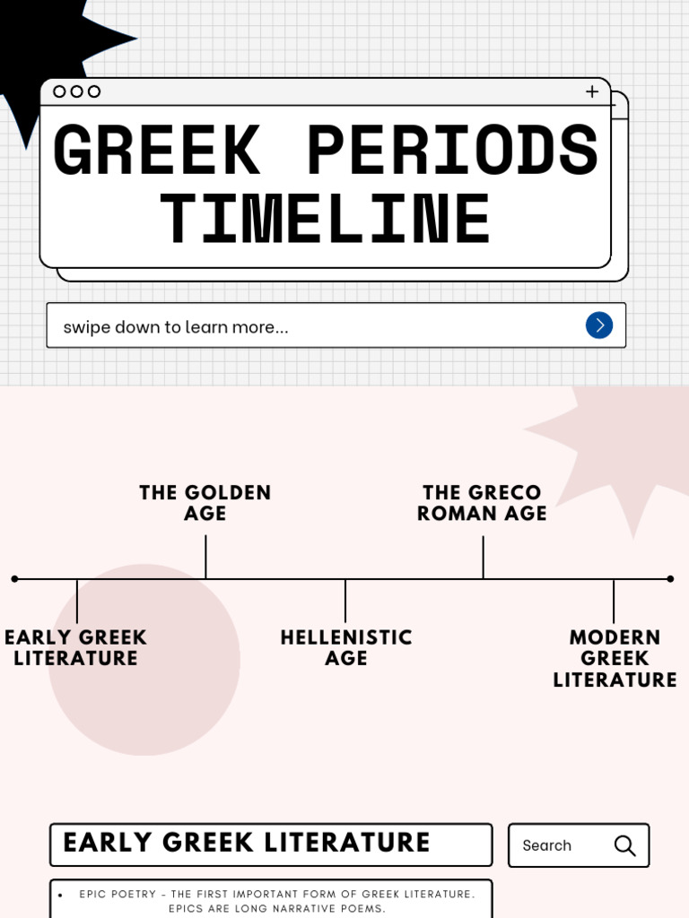 Greek Periods Timeline | PDF | Ancient Greek Literature | Ancient Greece
