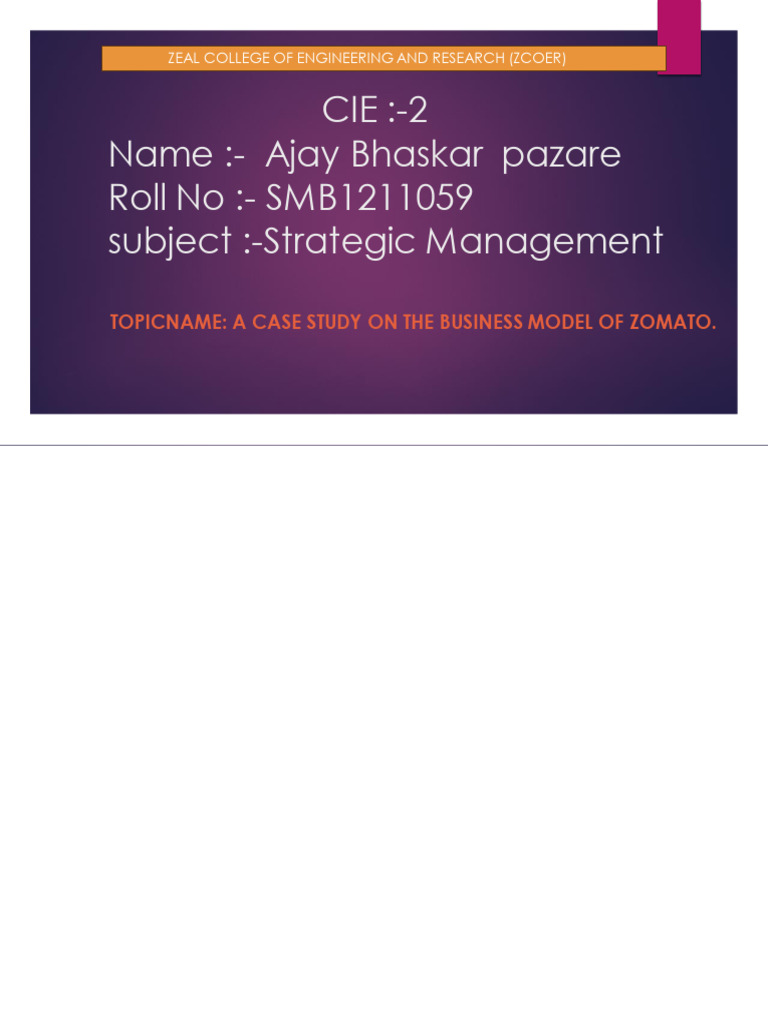 CIE:-2 Name:-Ajay Bhaskar Pazare Roll No: - SMB1211059 Subject:-Strategic Management | Download ...