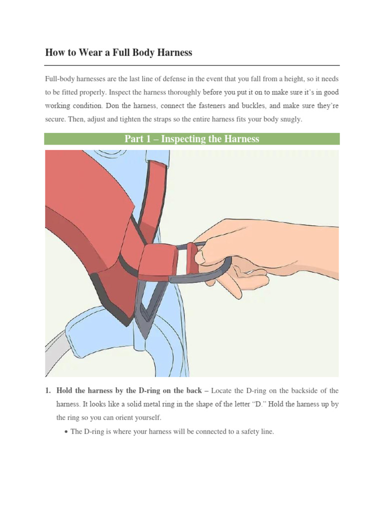 How To Wear A Full Body Harness | PDF | Consumer Goods | Clothing