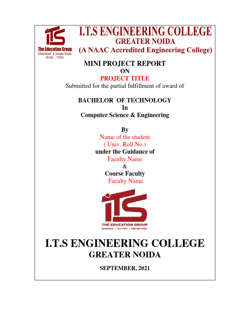 Miniproject Reportformat | PDF | Technology & Engineering
