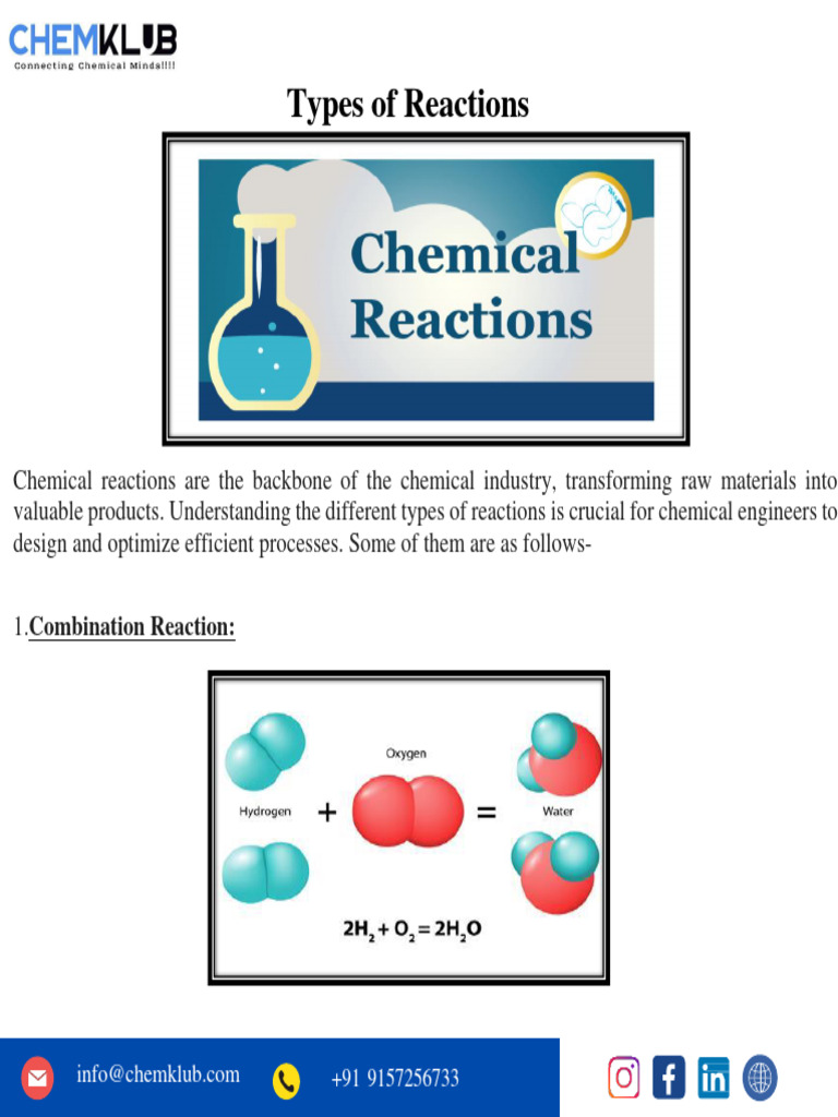 Types of Reactions | PDF | Chemical Reactions | Chemical Reactor