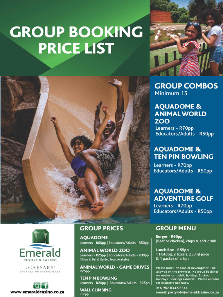 Group Booking Price List | PDF