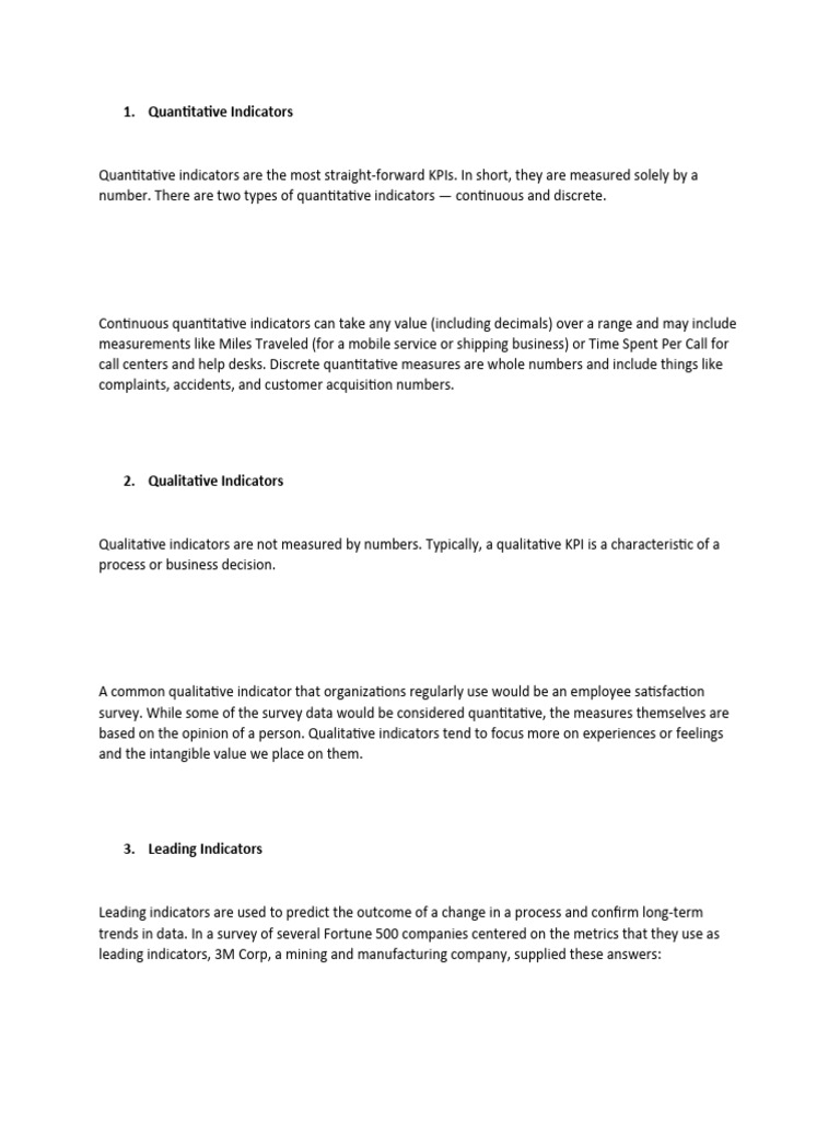 Key Performance Indicators For EIS | PDF