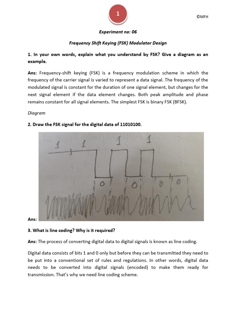 EEE482 - Exp 6 - FSK - Modulator | PDF | Modulation | Digital Signal