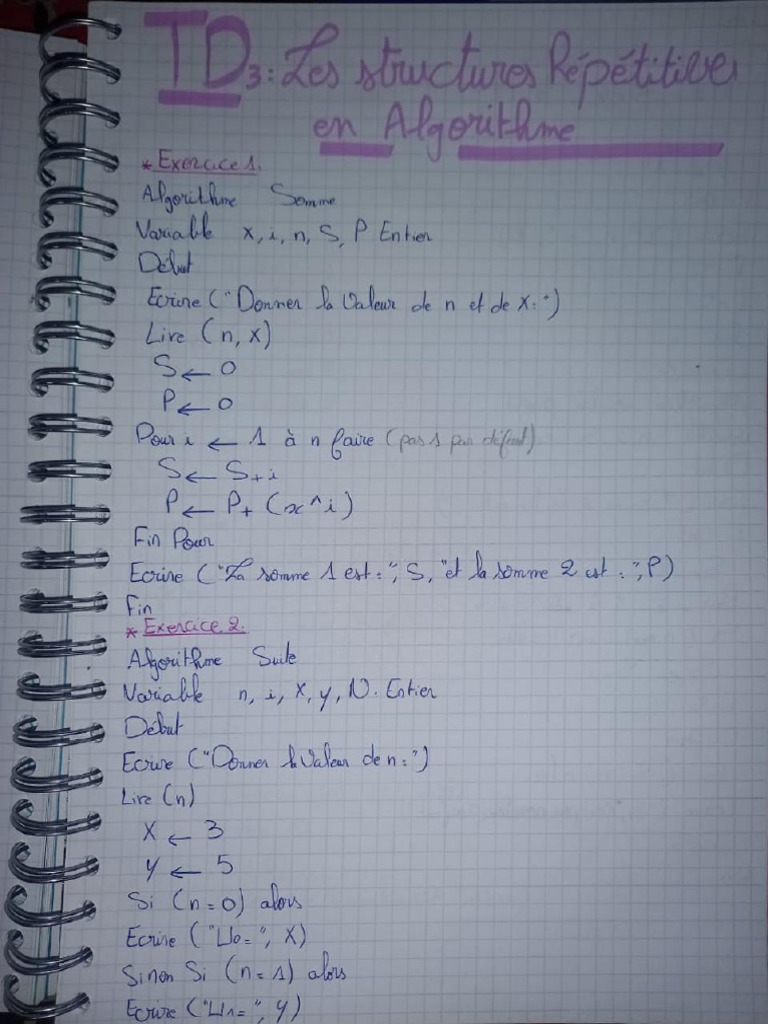 Algorithme TD 3 (Correction) | PDF