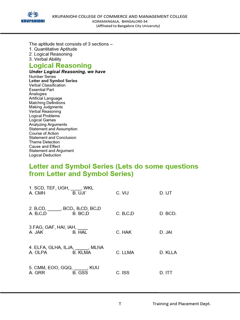 Aptitude Test Prep for Students | PDF | Career & Growth | Science ...